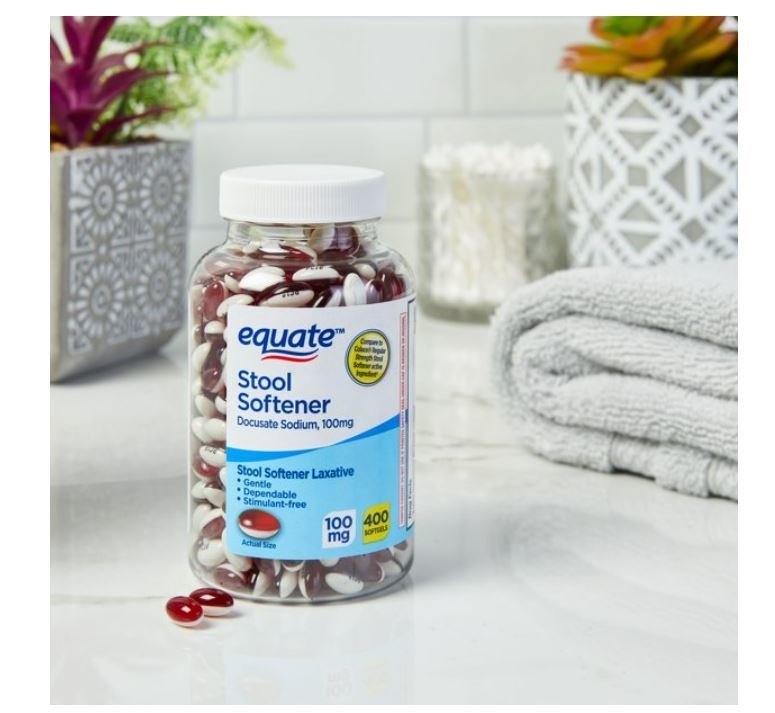 Equate Stool Softener Laxative Softgels for Constipation, 100 mg, 400 Count Equate Stool Softener Laxative Softgels for Constipation, 100 mg, 400 Count